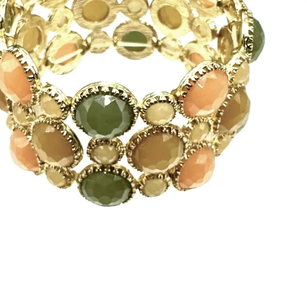 Boutique | Jewelry | Gold Tone Stretch Bracelet Translucent Acrylic ...